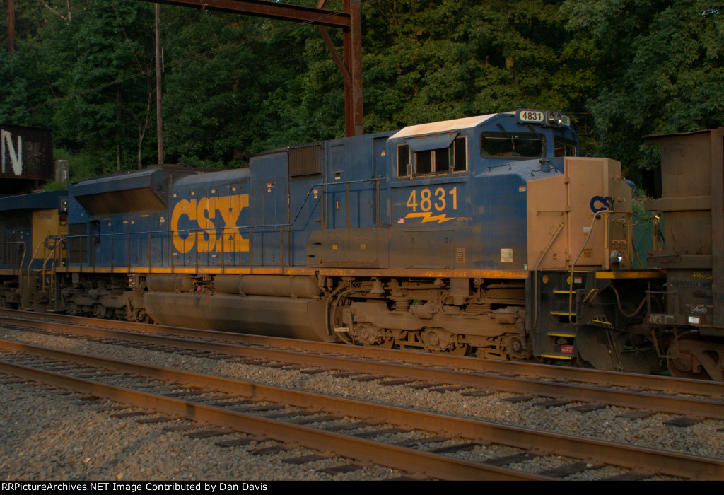 CSX SD70ACe 4831 trails on Q438-12